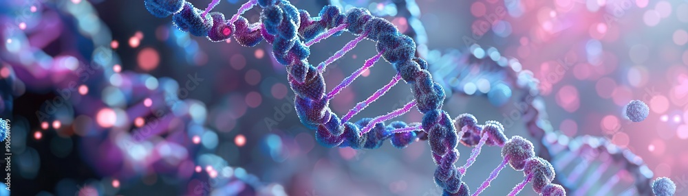 Transcription of DNA to mRNA, microscopic view, illustrating the first ...