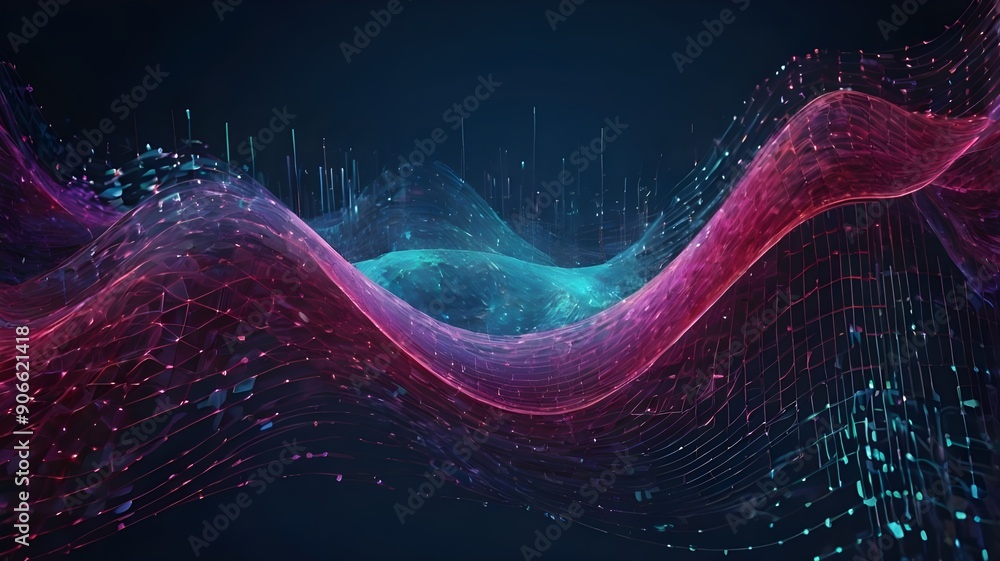 AI-generated image of an abstract digital background that visualizes big data. Featuring a ...