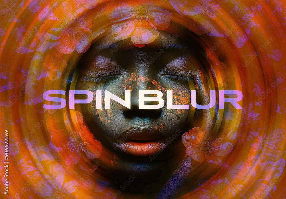 Spin Blur Photo Effect Mockup Stock Template | Adobe Stock