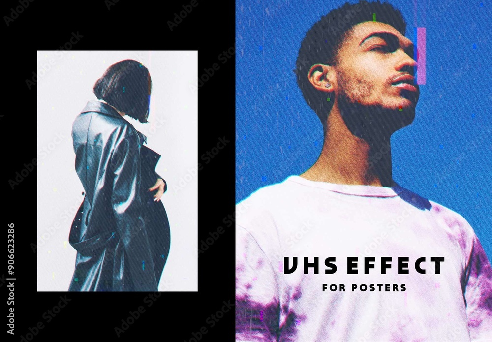 VHS Poster Photo Effect Mockup Stock Template | Adobe Stock