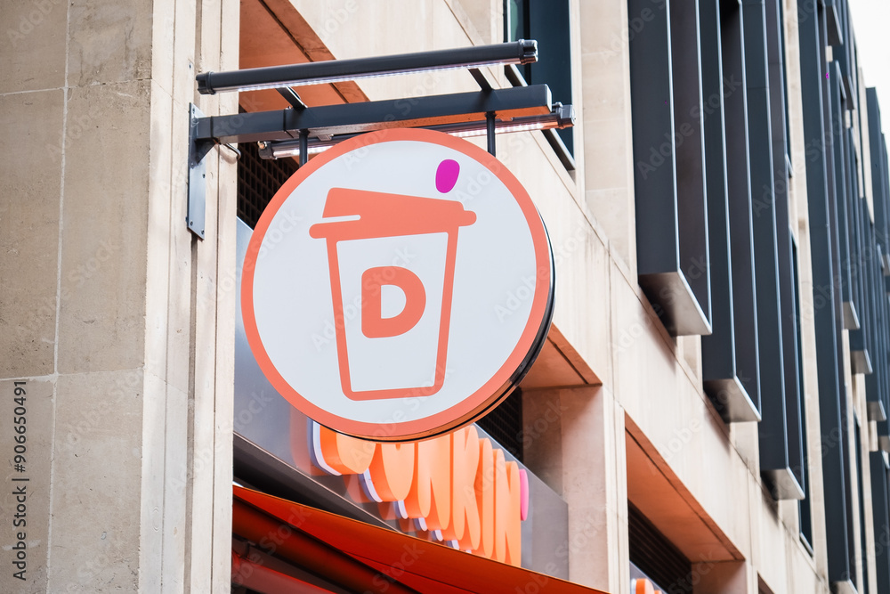 London, UK - July 24, 2024: Dunkin' Donuts cafe in London. Dunkin' is ...