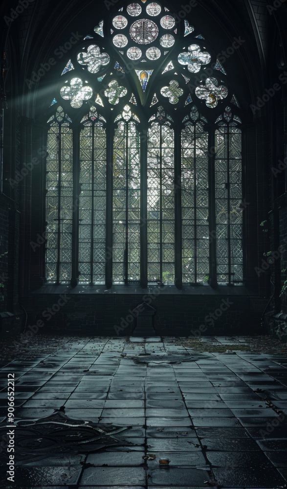 Eerie Luminescence from Church Windows Piercing the Darkness, Hinting ...