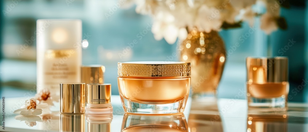 Beauty products of luxury, the pinnacle of cosmetic refinement, for the ...