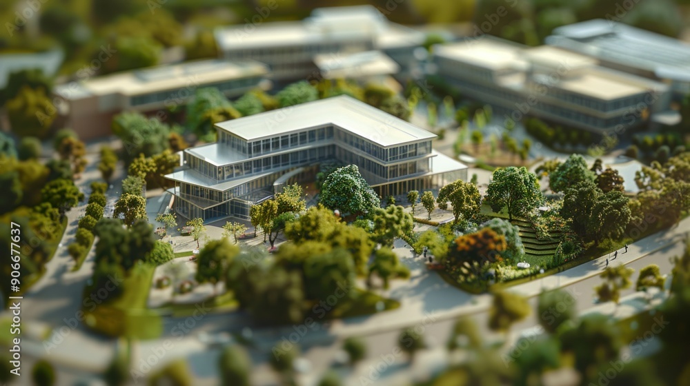 Generate a photo realistic image of a maquette depicting the expansion ...
