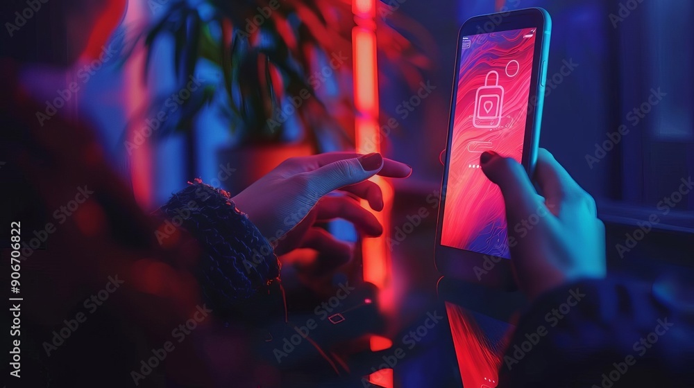 Person entering a secure code from a mobile authenticator app, Multi ...