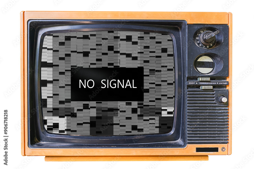 No signal, Glitch no signal on TV, television broadcast glitch. Old ...