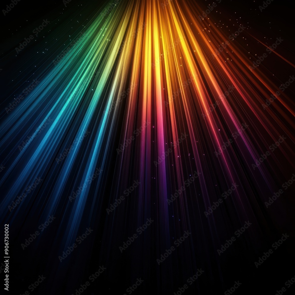 Vivid rainbow light beams background with a gradation of colors on a ...
