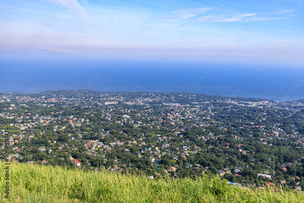 Expansive Panoramic View of Atami City and Sagami Bay from Mt. Omuro ...