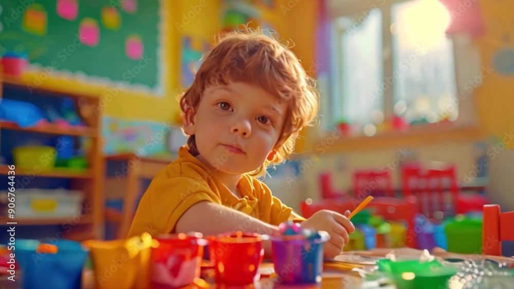 Children and friends paint with their own creativity in colorful colors ...