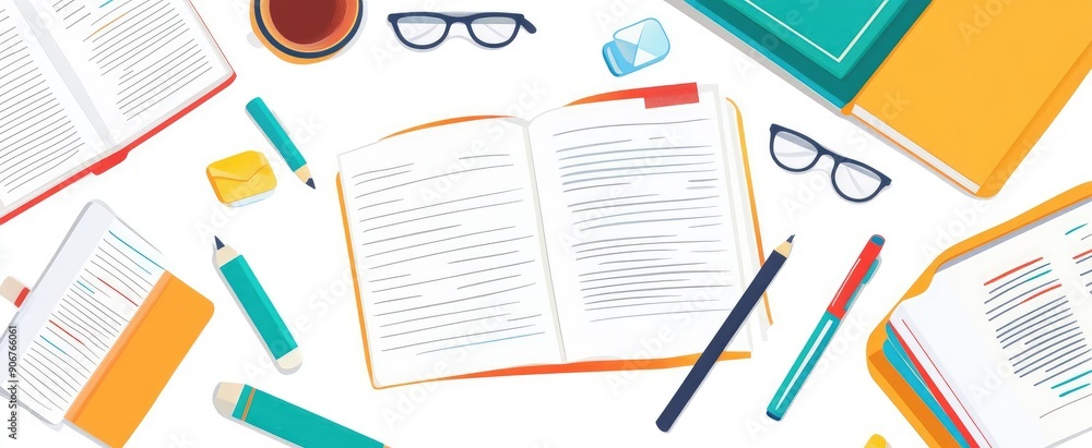 Word flat design top view language learning theme animation Split ...