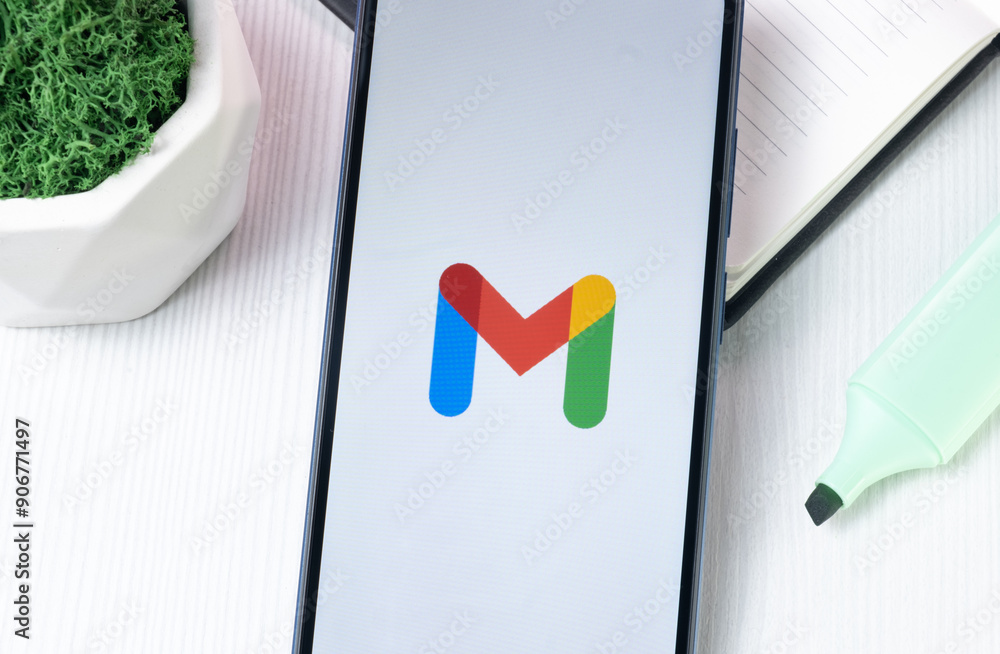 New York, USA - 1 August 2024: Gmail Logo on Phone Screen, Icon on ...
