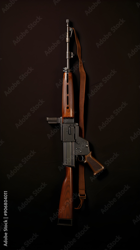 Photo Detailed view of Classic FN FAL Semi-Automatic Rifle - A Steel ...