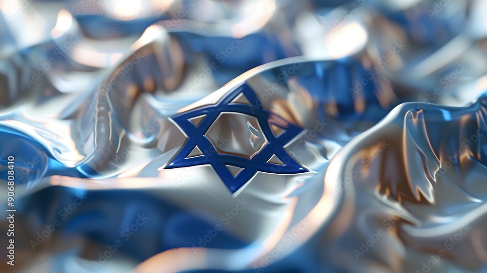 tration of the Israel flag showcases depth and realism, featuring a ...
