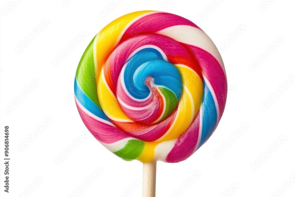 Colorful lollipop isolated on white background, full depth of field ...