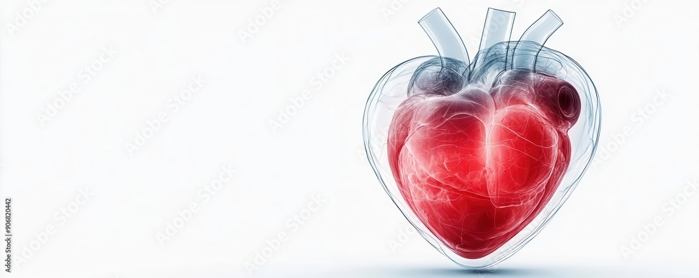High-resolution digital CT scan of a heart with clear details, modern ...
