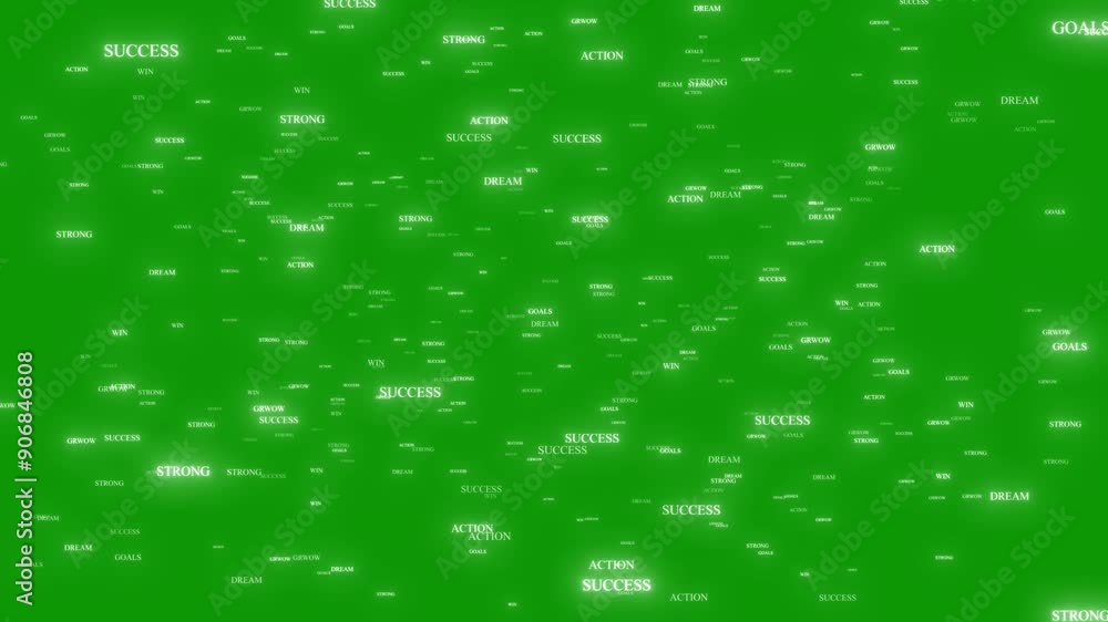 Success Words For Use Business Purpose On Green Screen Background ...