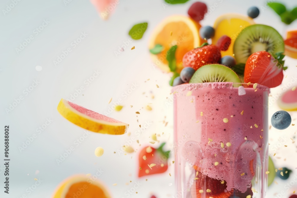 Smoothie Explosion A rainbow of smoothie flavors made with fresh fruits ...