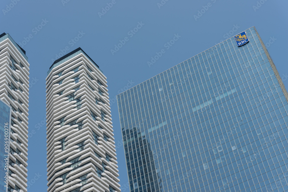 RBC, Royal Bank of Canada corporate logo on the exterior of RBC ...