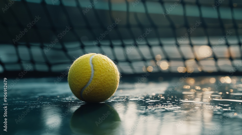 high-resolution, ultra-realistic, 4K, cinematic image of a tennis cort ...