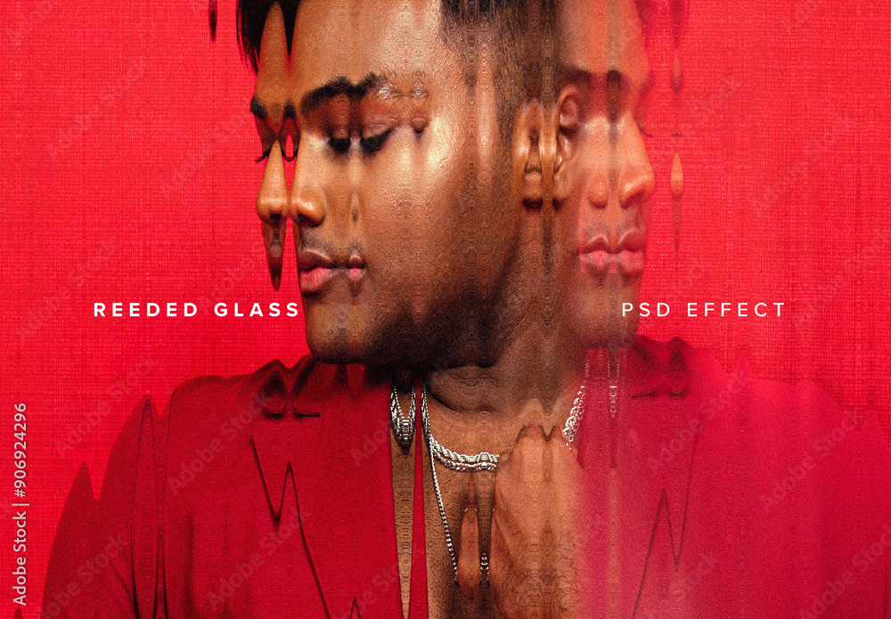 Warped Glass Texture Image Effect Mockup Stock Template | Adobe Stock