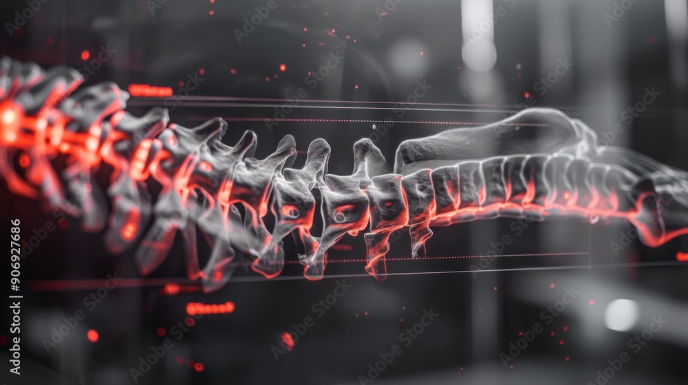 X-ray of the spine, where bones and joints are clearly visible Stock ...