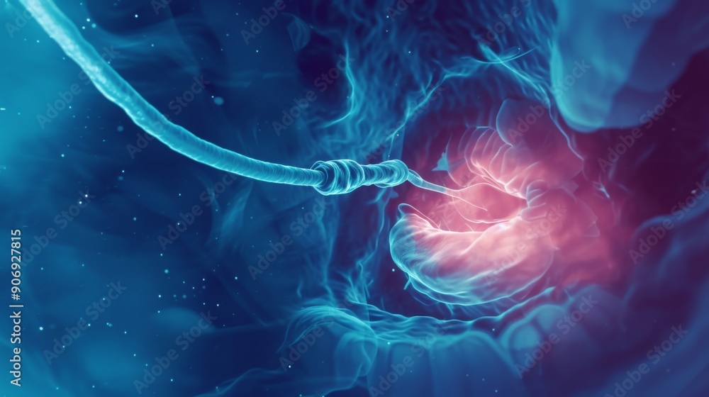 Detailed video review of the esophagogastroduodenoscopy procedure Stock ...