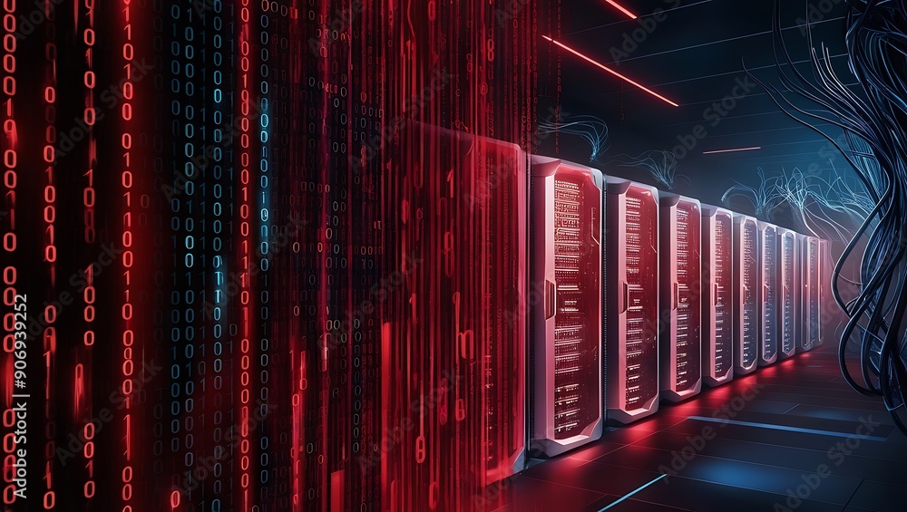 server room security, data center server, web host warehouse data ...