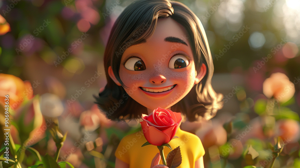 Sally Holmes Rose Animated character, C4D model rendering, 3D rendering ...