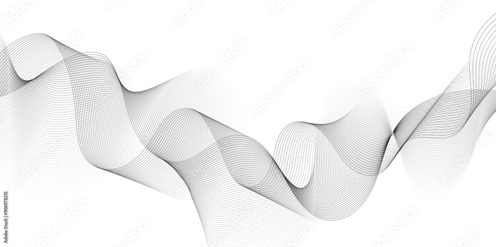 Abstract grey wavy lines Digital frequency track equalizer background ...