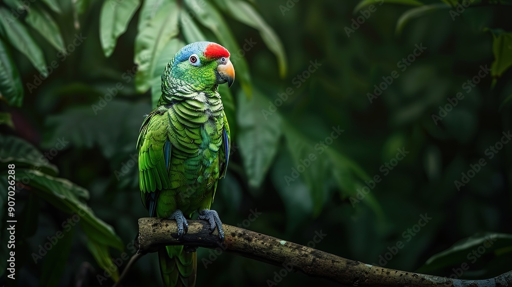Blue-naped parrot, Tanygnathus lucionensis, colorful parrot, native to ...