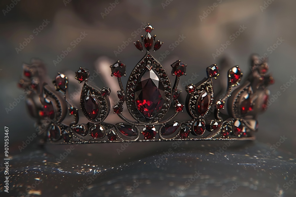low key image of beautiful queen crown. vintage filtered. selective foc ...