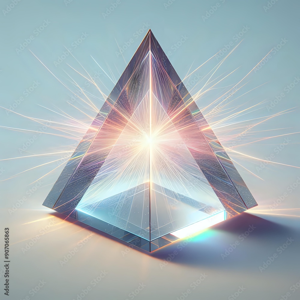 refraction of light passing through a glass triangular prism Stock ...