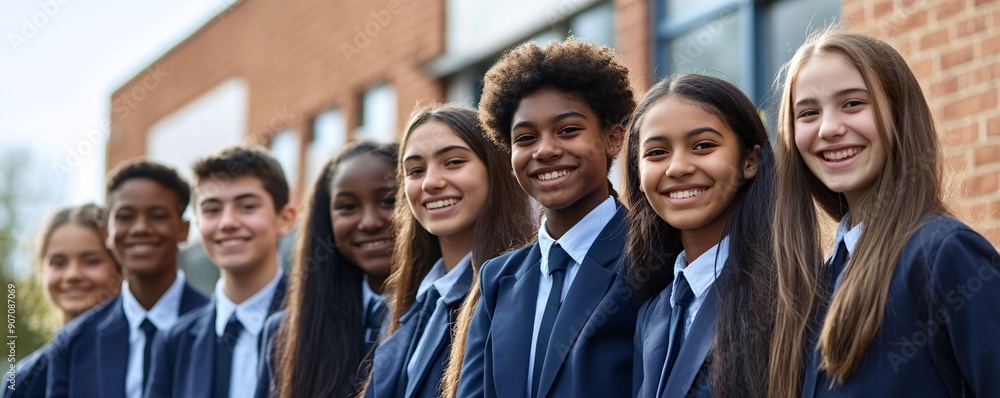 High school students from various backgrounds pose in front of their ...