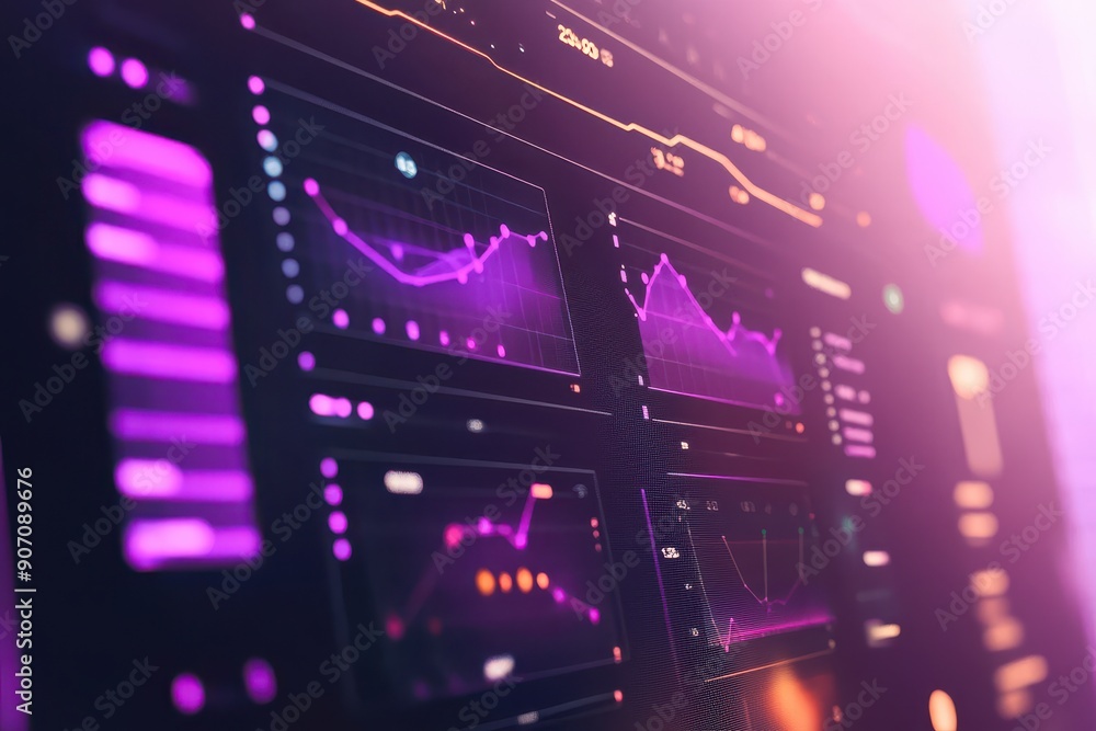 Futuristic AI Dashboard with Data Visualizations in Pastel Colors and ...