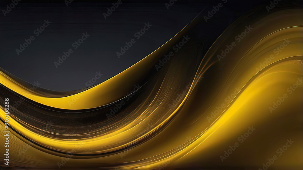 Abstract background with yellow color, wave flow, cover texture, hyper ...