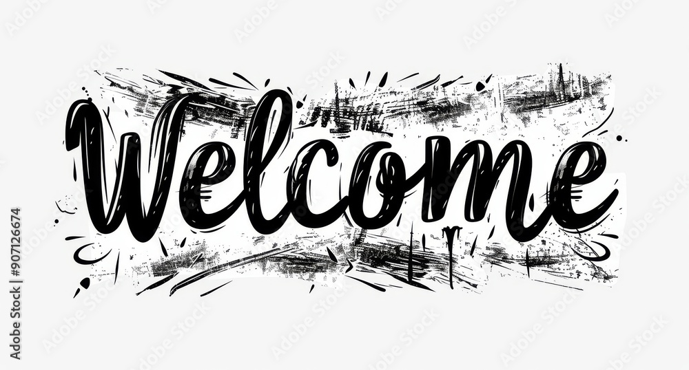 Graffiti-style lettering displaying a spray paint effect on transparent ...