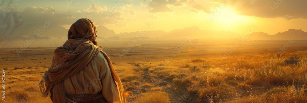 Desert Ministry of Jesus with Sermon on the Mount, Symbolizing ...