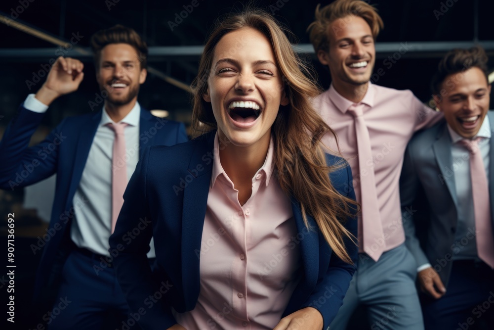 Celebrating teamwork: joy of achieving goals, accomplishing tasks with ...