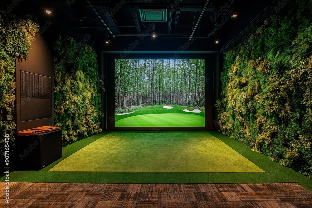 modern indoor golf simulator club interior design professional ...