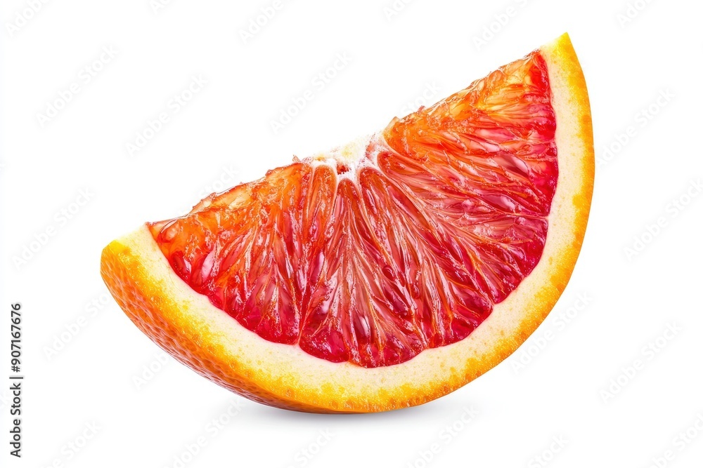 red blood orange slice, isolated on white background, clipping path ...