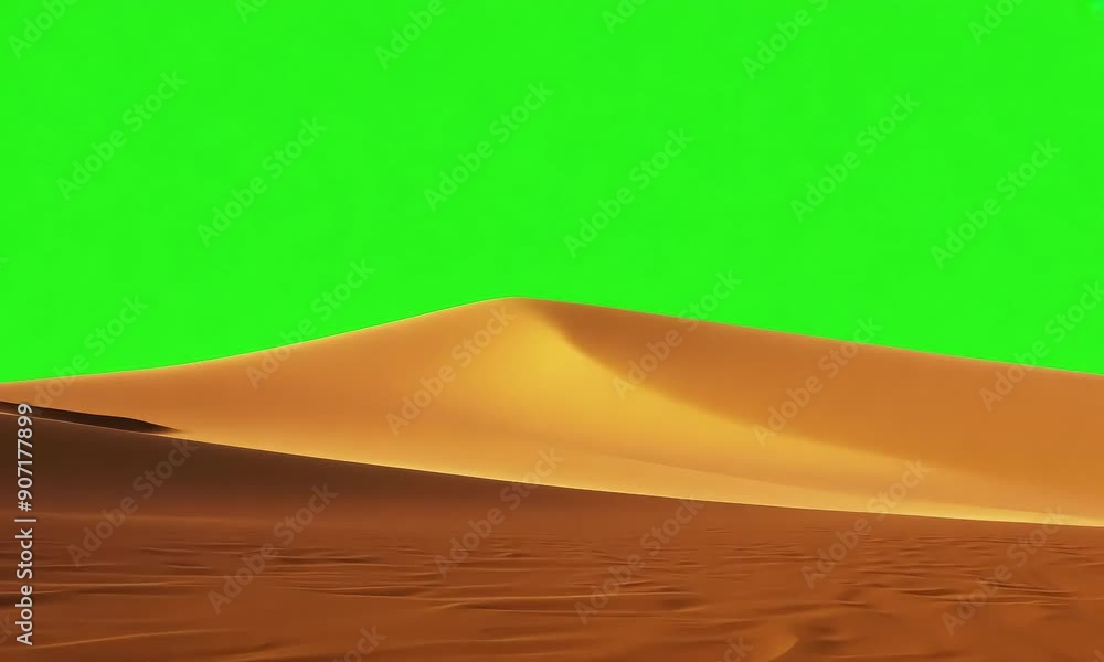 Golden Desert Dunes Under green screen background with Ai generated ...
