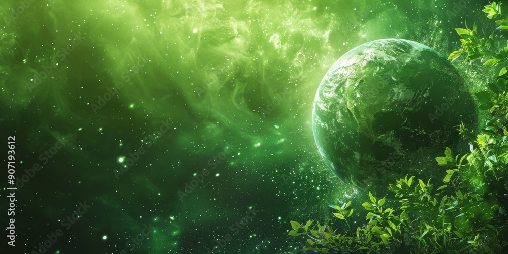 Green Salvation: An Abstract Organic Background Celebrating the Efforts ...