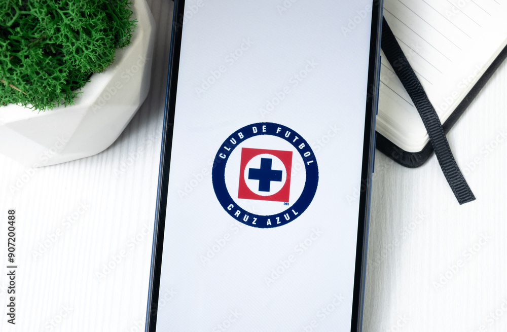 New York, USA - 1 August 2024: Cruz Azul Logo on Phone Screen, Sports ...
