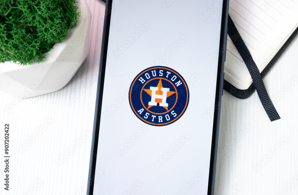 New York, USA - 1 August 2024: Houston Astros Logo on Phone Screen ...