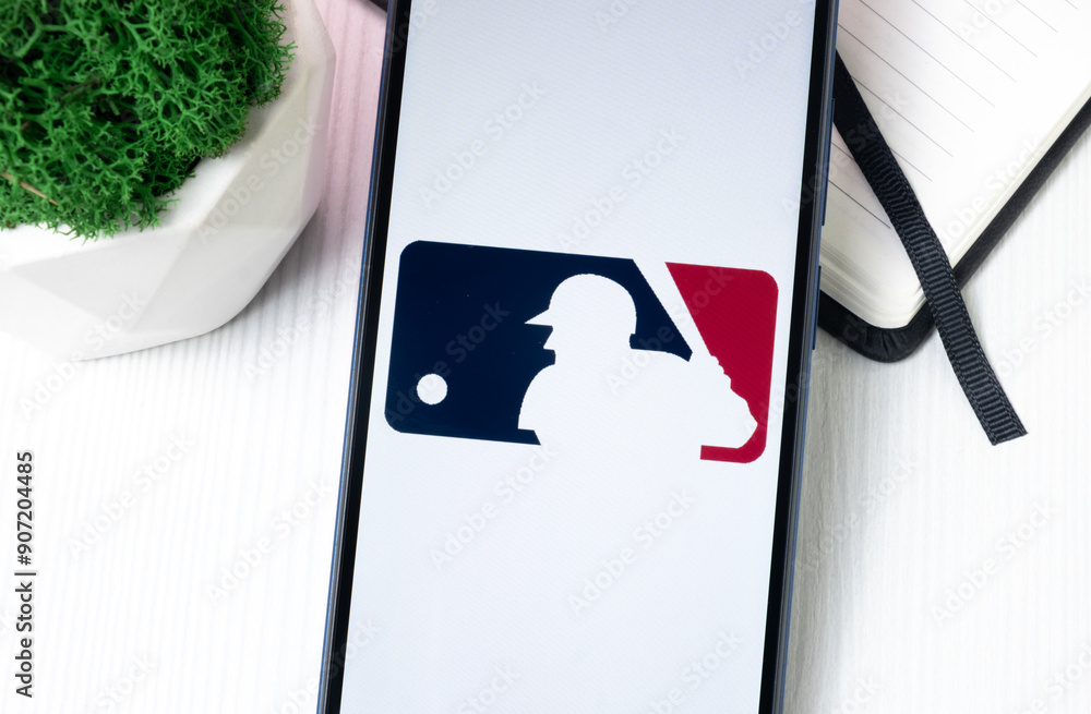 New York, USA - 1 August 2024: MLB Major League Baseball Logo on Phone ...