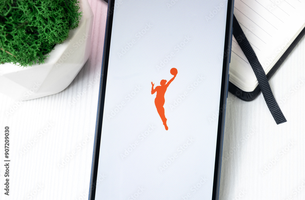 New York, USA - 1 August 2024: WNBA Logo on Phone Screen, Sports Symbol ...