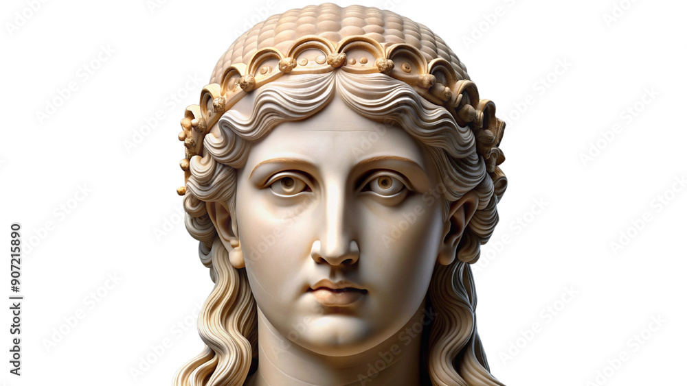Face statue of Hera goddess of marriage and marital in Greek mythology ...