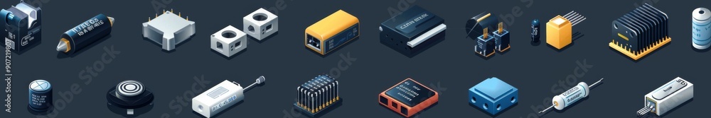 Diverse Capacitor Configurations in Isometric View: A Visual Layout of ...