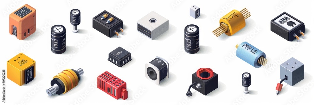 Diverse Capacitor Configurations in Isometric View: A Visual Layout of ...