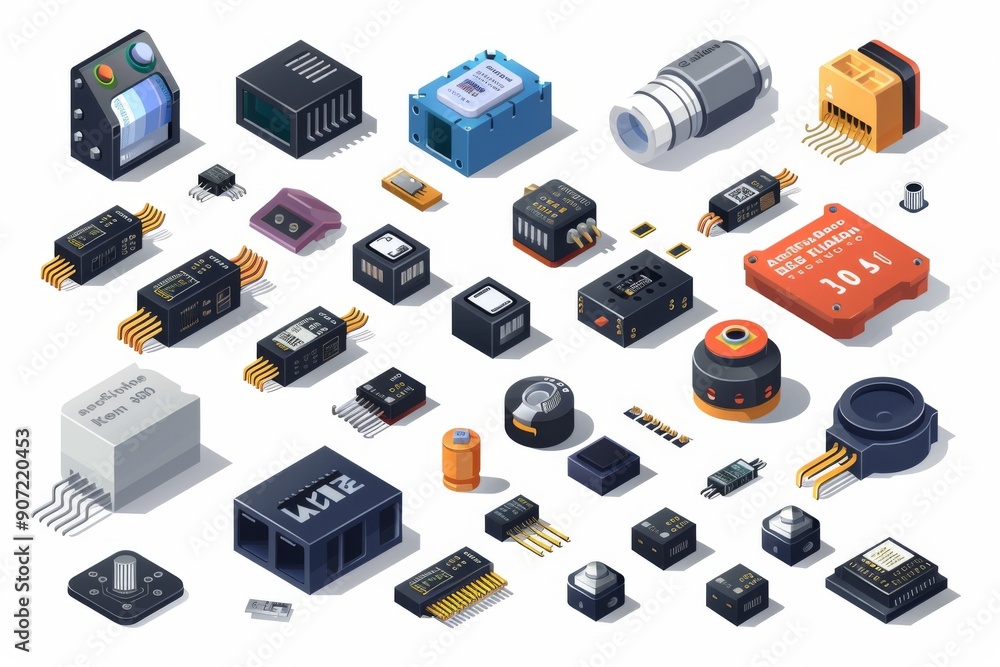 Diverse Capacitor Configurations in Isometric View: A Visual Layout of ...